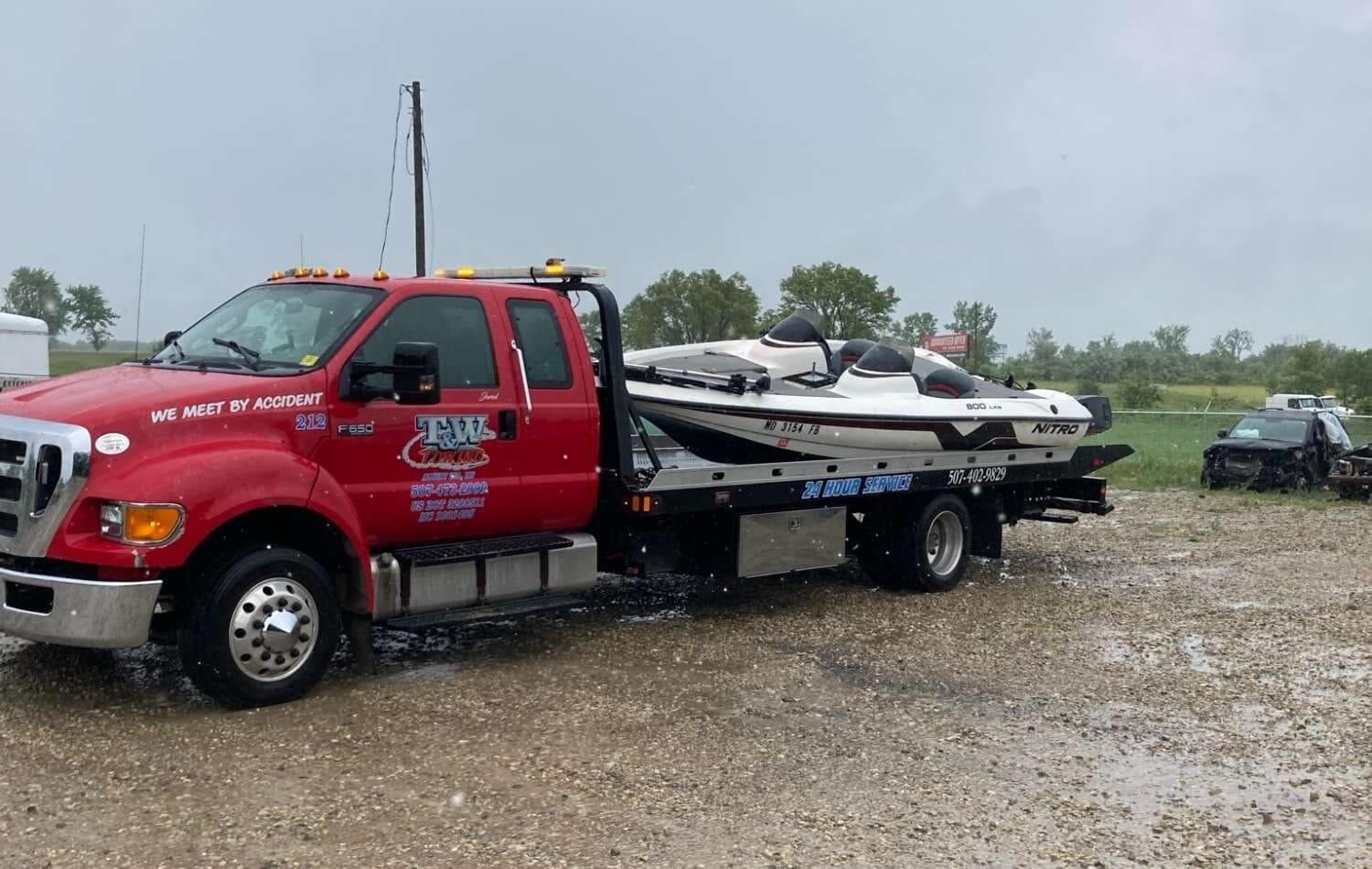 Flatbed Towing | Albert Lea & Owatonna MN | Northwood IA | T&W Towing ...